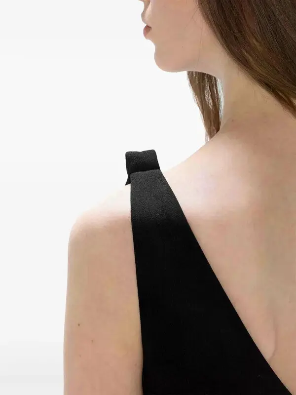 JW Anderson V-neck Midi Dress With Ruched Detailing And Long Sleeves