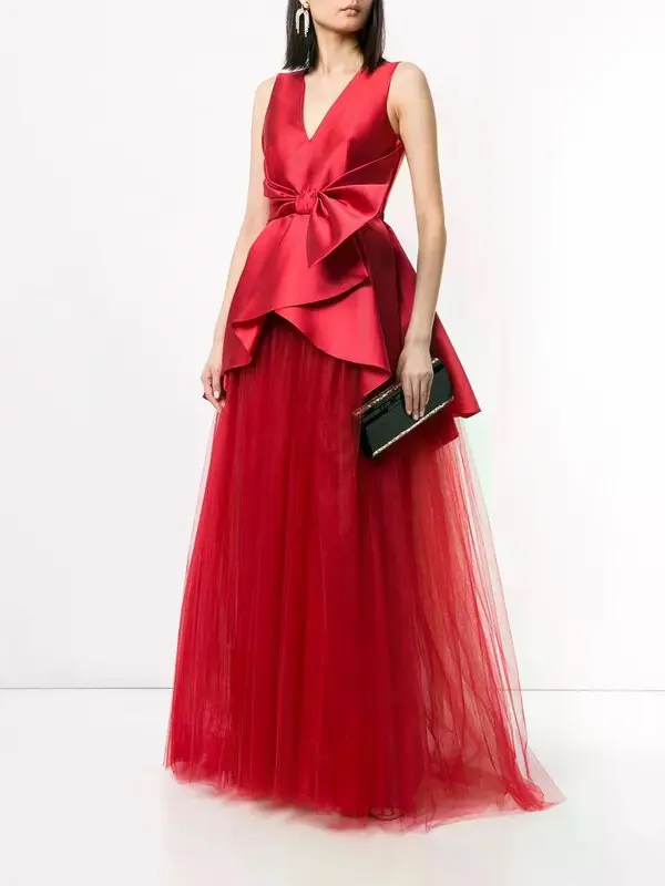 Alberta Ferretti Satin And Tulle Gown
