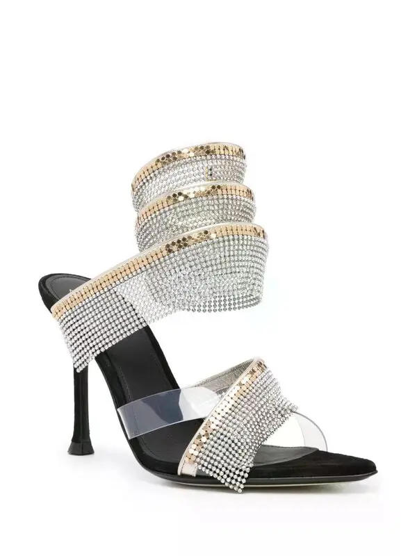 ALEVI MILANO 95mm Crystal Embellished Stiletto Sandals - Black