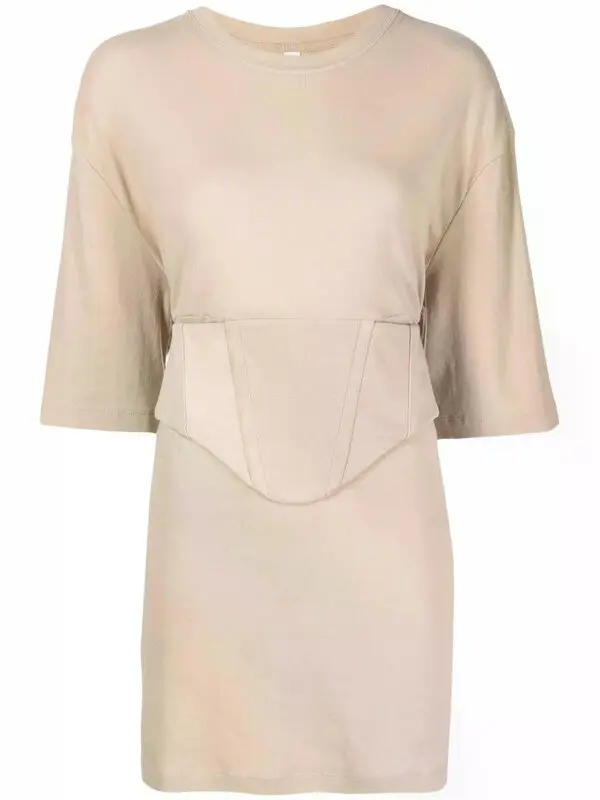 DION LEE Corset-detail Tunic Top - Brown