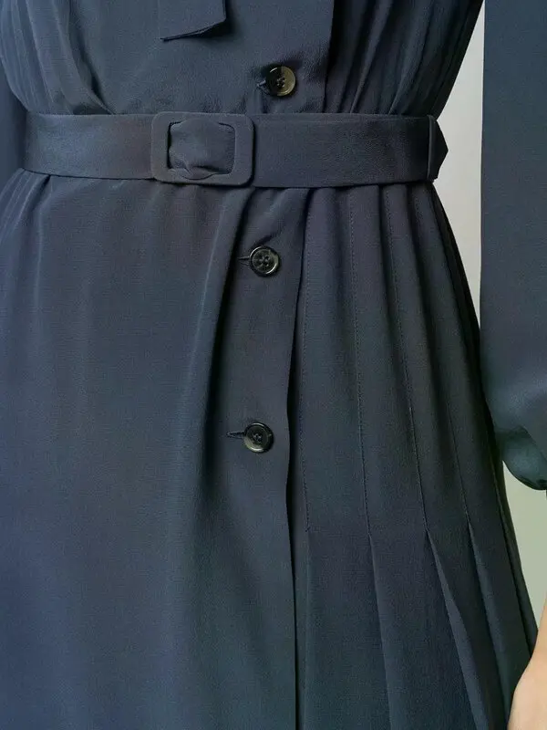 MAISON MARGIELA Belted Silk Dress With Side Button Fastening