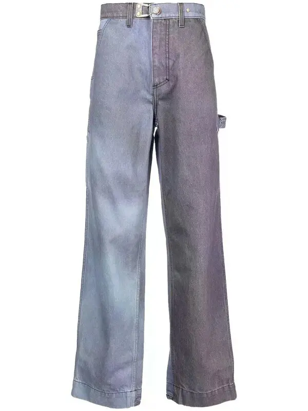 OBJECTS IV LIFE Two-tone Straight Leg Denim Trousers