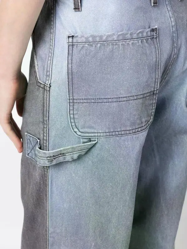 OBJECTS IV LIFE Two-tone Straight Leg Denim Trousers