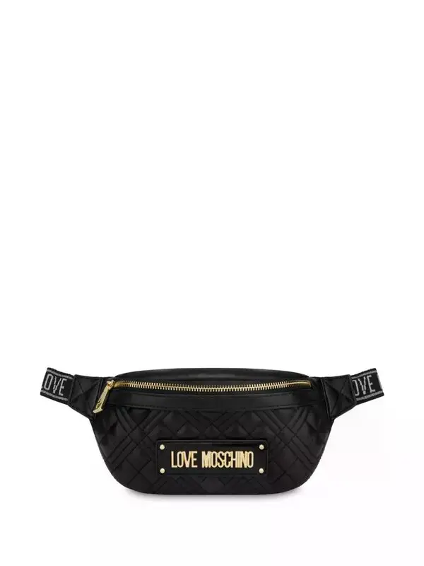 Moschino Logo-plaque Belt Bag - Black