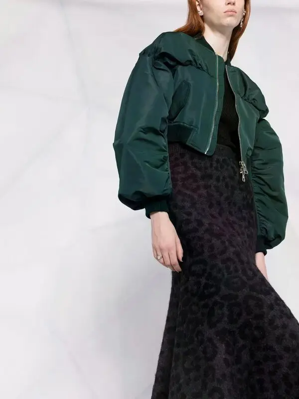 Valentino Garavani Leopard Print Flared Knitted Skirt
