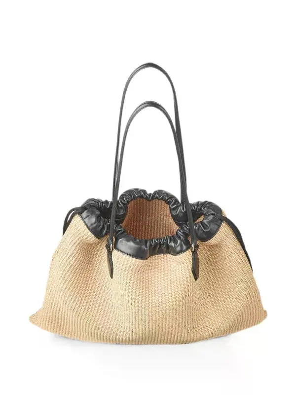 JIMMY CHOO Raffia Drawstring Tote