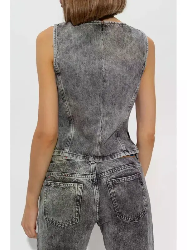 DIESEL® Sleeveless Round Neck Top With Rear Zip Fastening