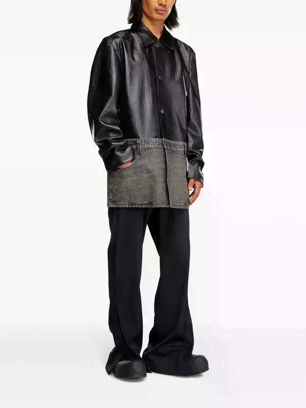DIESEL® Panelled Leather Jacket