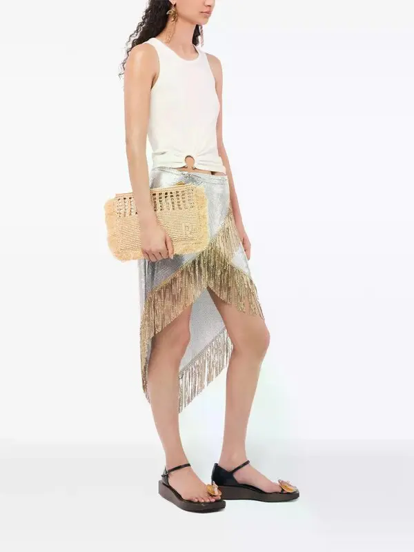 Rabanne Asymmetric Gathered Detail Tank Top - Neutrals
