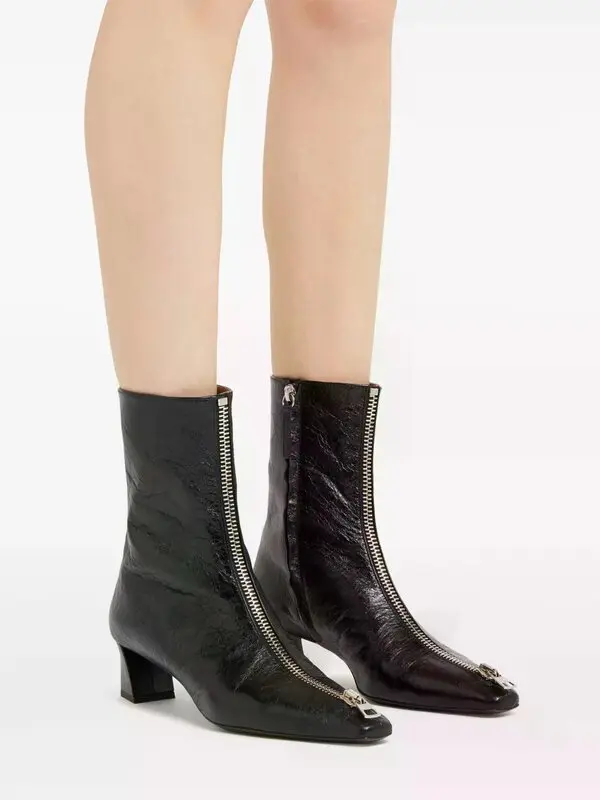 GIUSEPPE ZANOTTI Calf Leather Zip Ankle Boots