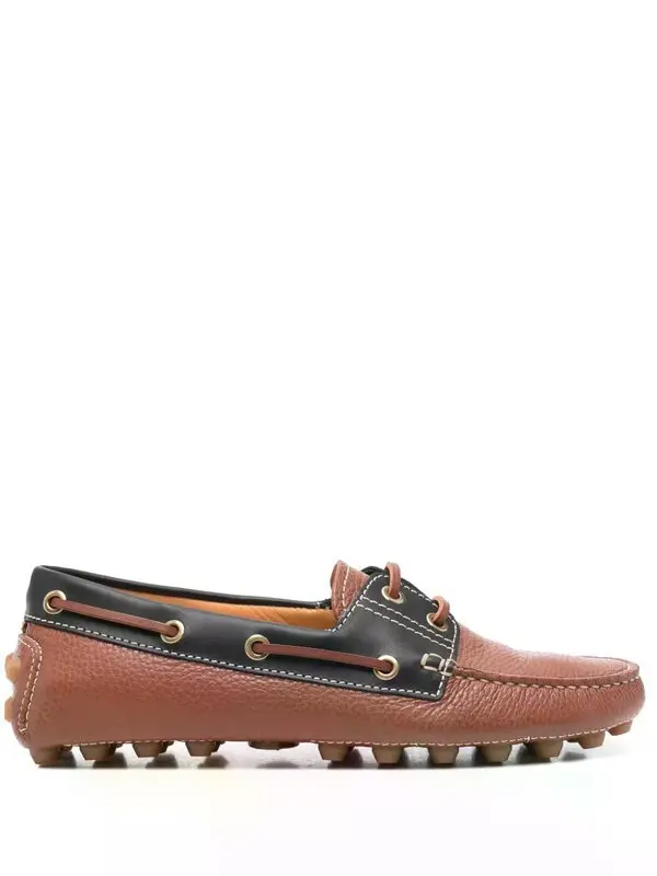 TOD'S Gommino Boat Shoes With Whipstitch Detailing - Brown