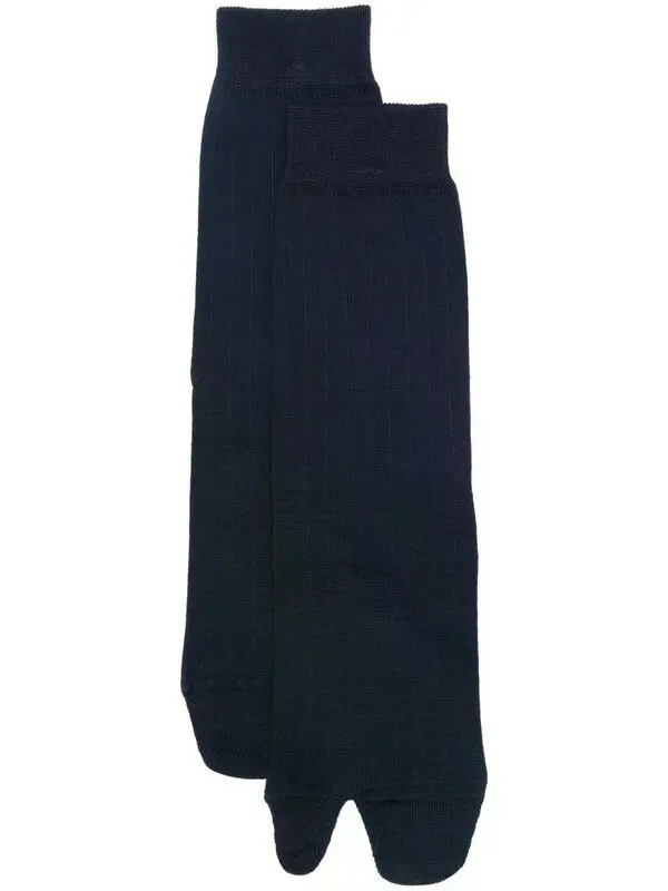 MAISON MARGIELA Tabi Ribbed Knit Socks - Blue