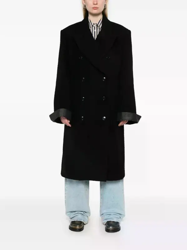 Martine Rose Pilled Finish Double Breasted Coat