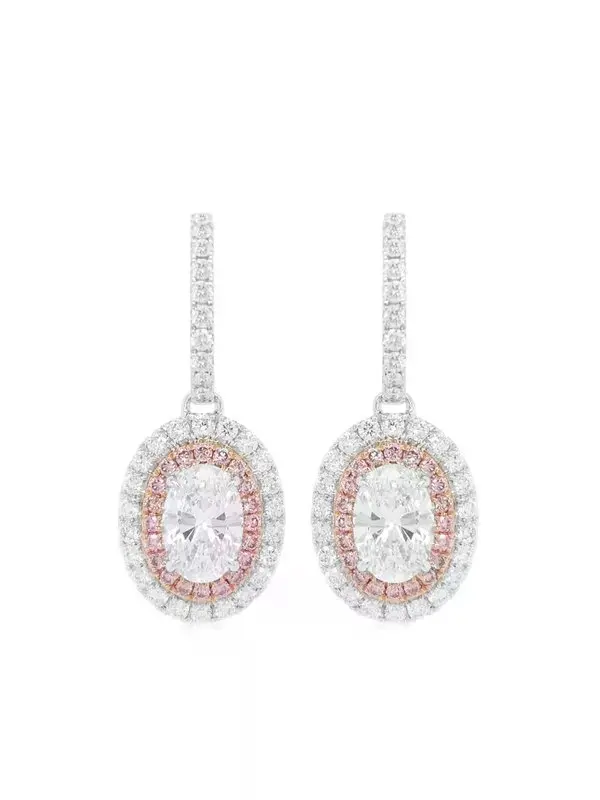 HYT JEWELRY 18kt White Gold Diamond Drop Earrings - Silver