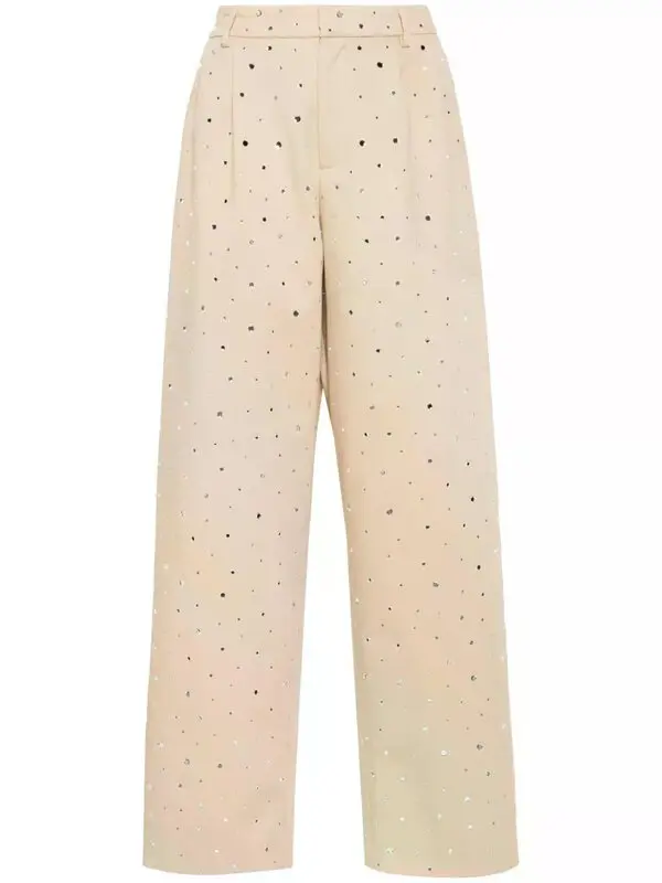 Giuseppe Di Morabito Embellished Wide Leg Trousers - Neutrals