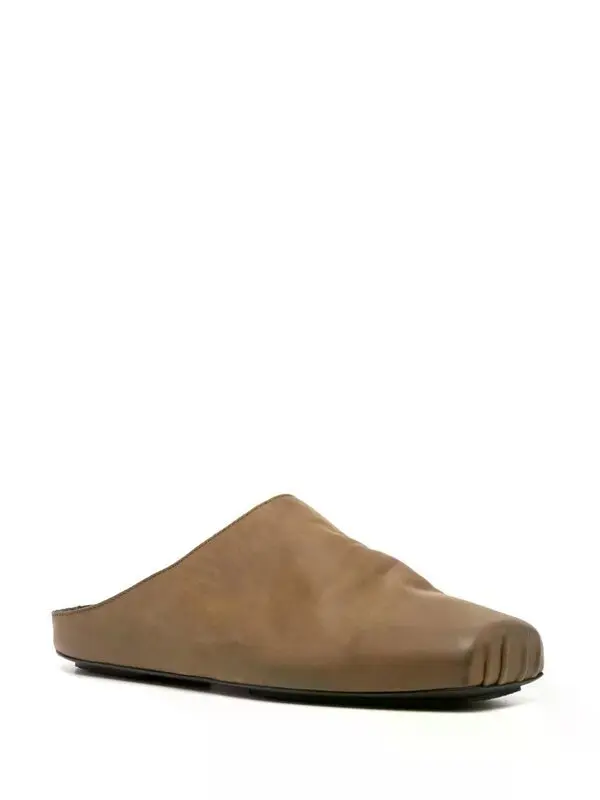 UMA WANG Square-toe Leather Mules