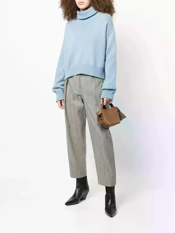 3.1 Phillip Lim High-waisted Tapered Striped Trousers - Grey