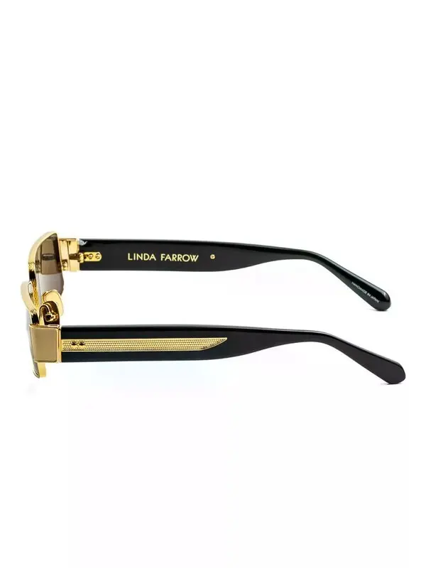 Linda Farrow Square Frame Sunglasses With -tone Accents