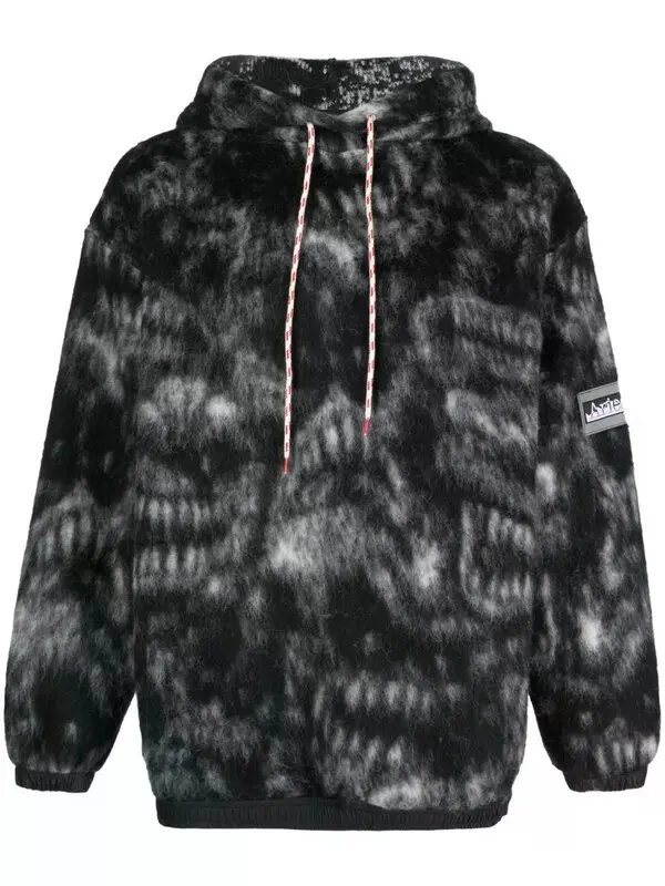 Aries Abstract Pattern Print Drawstring Hoodie