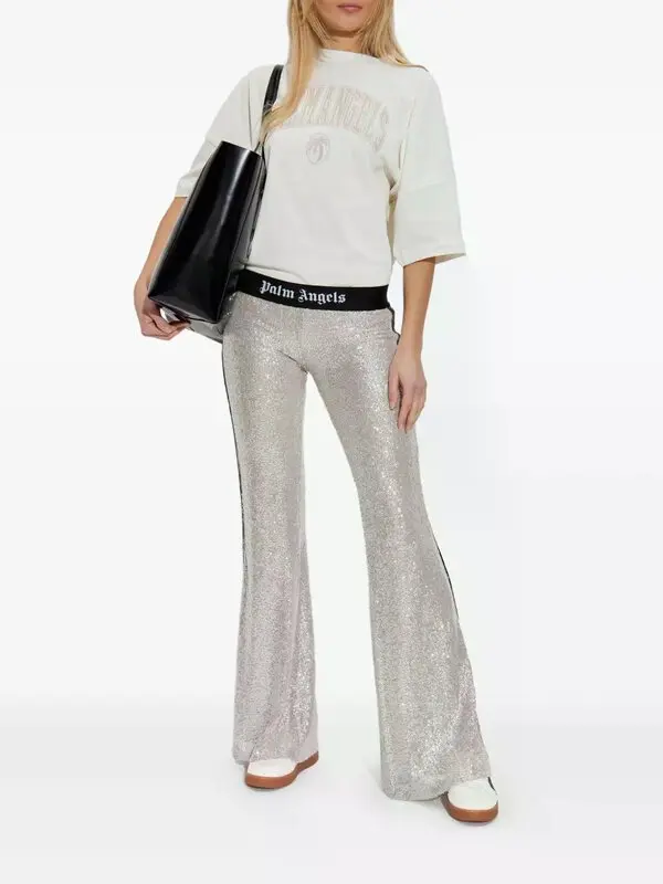 Palm Angels Sequin-embellished Flared Trousers