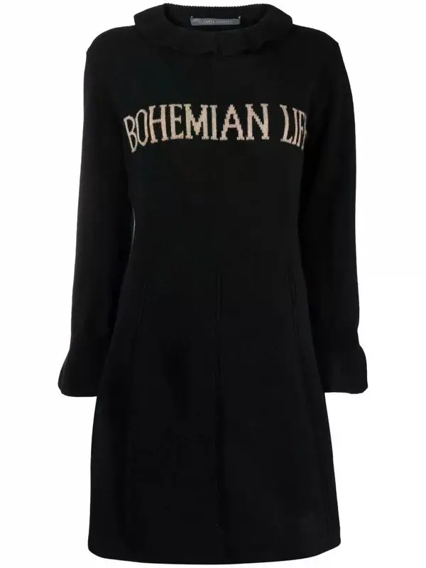 Alberta Ferretti Intarsia-knit Mini Dress