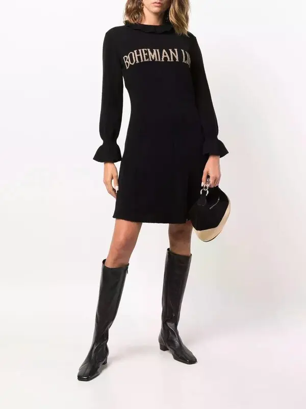 Alberta Ferretti Intarsia-knit Mini Dress