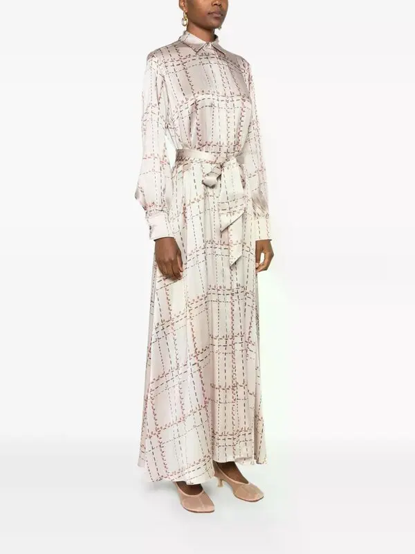 Kiton Printed Silk Shirt Dress
