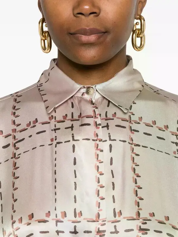 Kiton Printed Silk Shirt Dress
