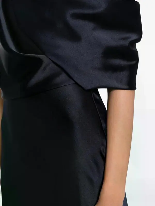 Amsale Off-shoulder Draped Gown - Blue
