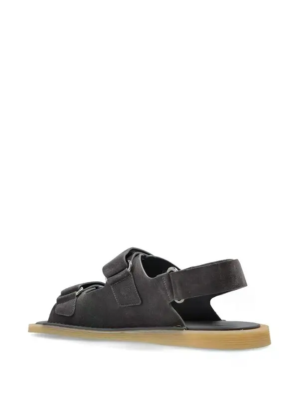 Dolce & Gabbana Touch-strap Leather Sandals - Grey