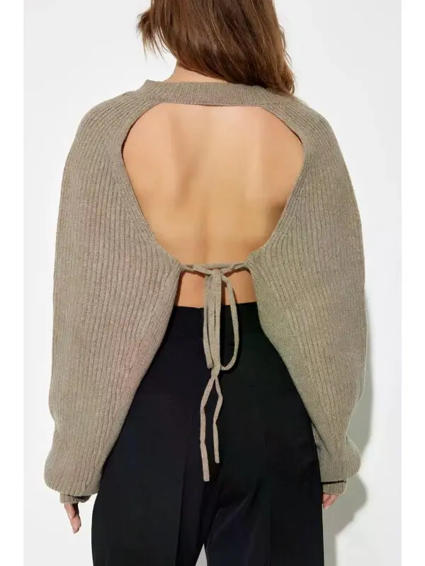 Yohji Yamamoto Ribbed Knit Open-back Jumper