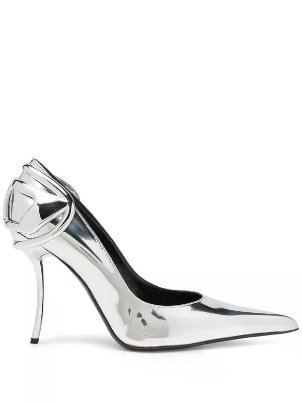 DIESEL® D-ten&half P Pointed Slingback Pumps - Silver