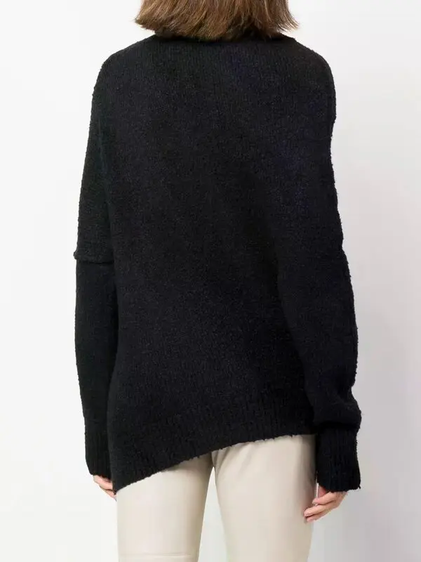 Proenza Schouler Fuzzy Bouclé Asymmetric Sweater - Black