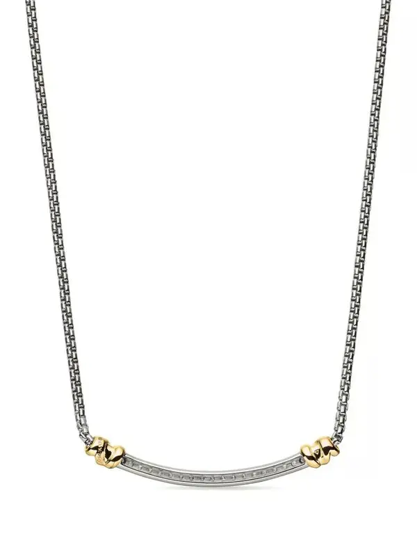 David Yurman Sterling Pavé Diamond Station Necklace