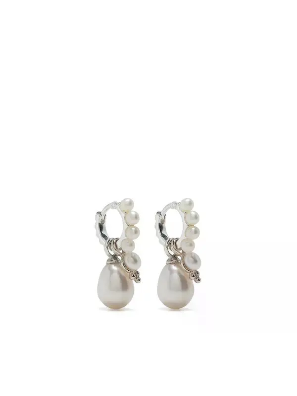 DOWER & HALL Timeless Pearl Hoop Earrings