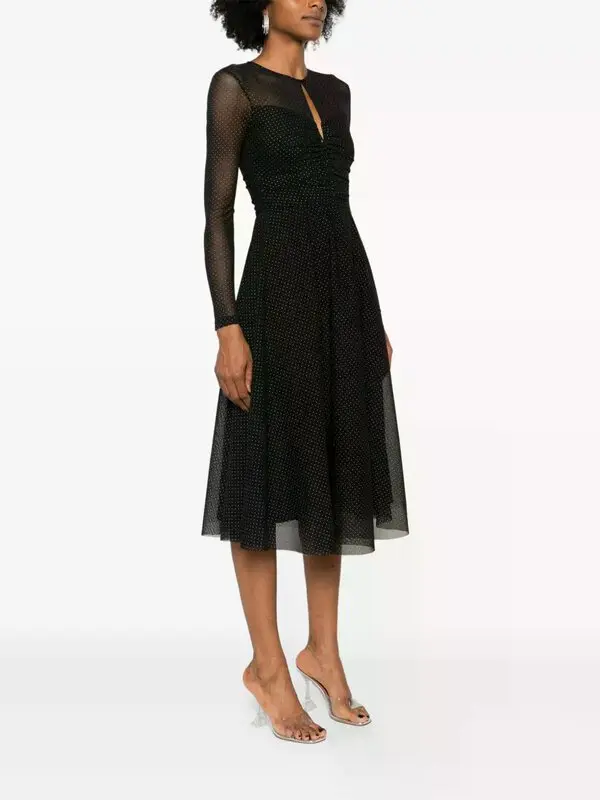 NISSA Studded Flared Midi Dress