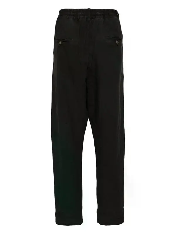 POÈME BOHÉMIEN Dark Linen Straight Leg Trousers - Grey