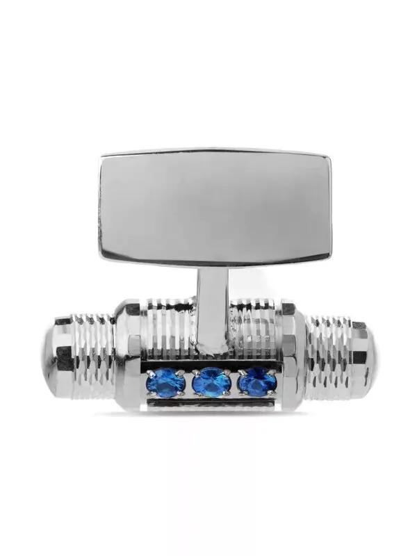 OFFICINA BERNARDI 18kt White Gold Sapphire And Diamond Cufflinks - Silver