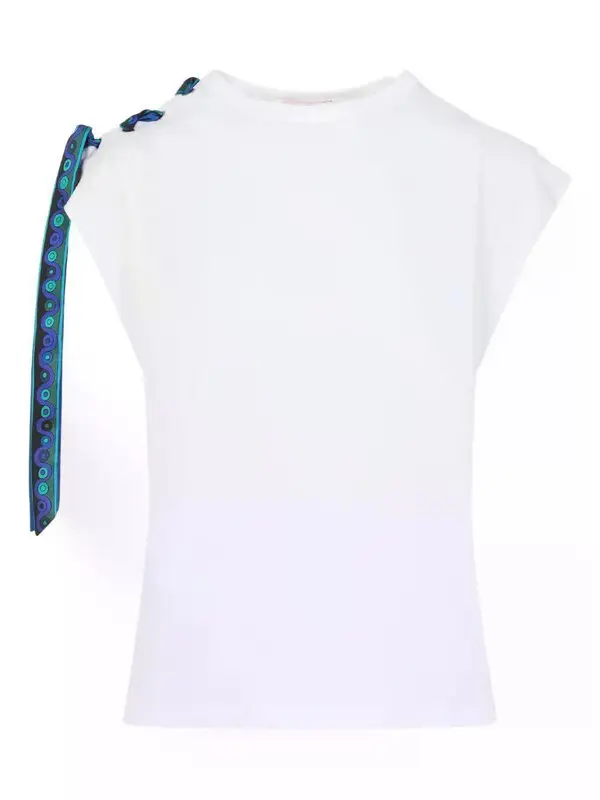 Emilio Pucci Cotton T-shirt With Lace-up Detailing - White