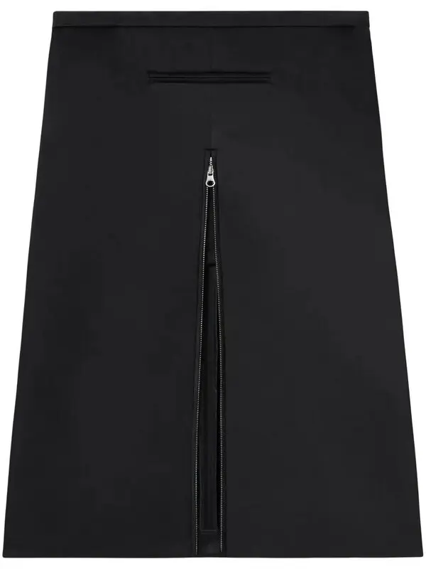 COURREGES Zip-detail Satin Midi Skirt - Black