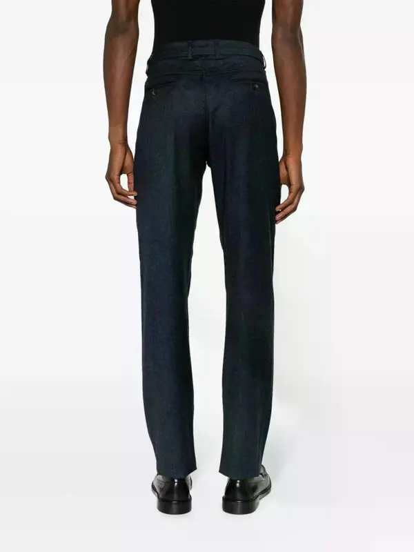 Canali Midnight Wool Drawstring Waist Trousers
