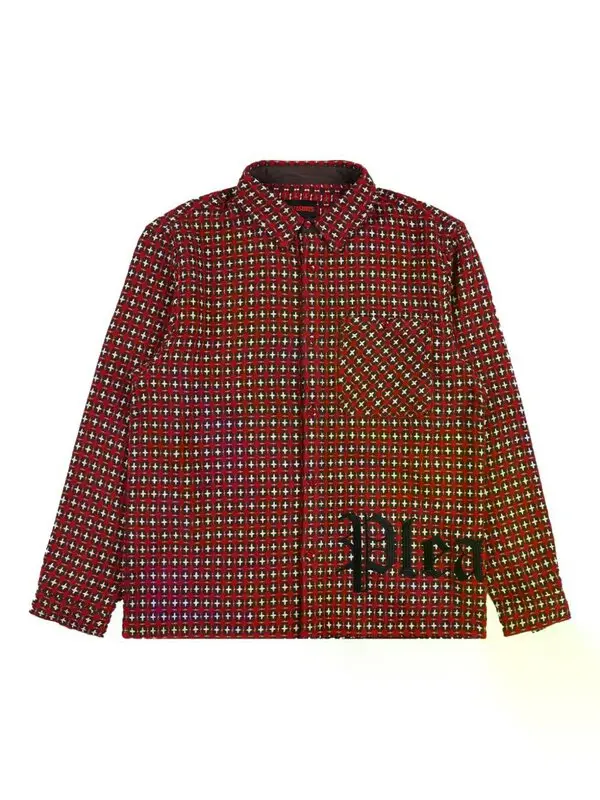 PLEASURES Cross-print White Overshirt