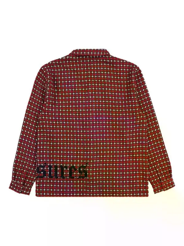 PLEASURES Cross-print White Overshirt