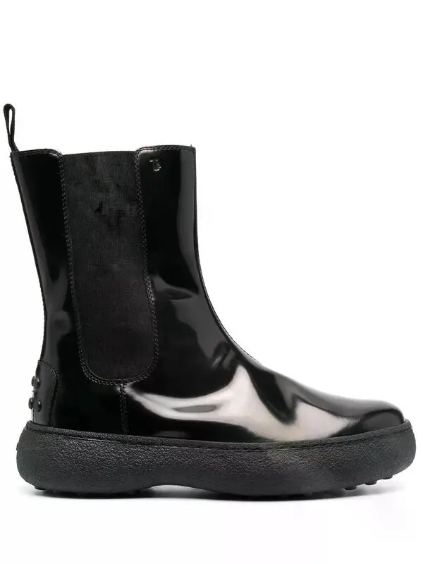 TOD'S Glossy Leather Chelsea Boots