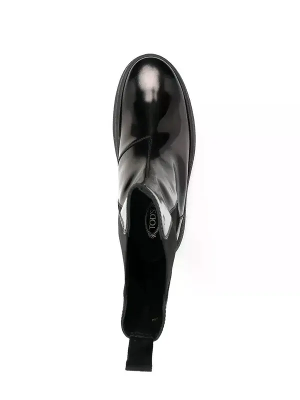 TOD'S Glossy Leather Chelsea Boots