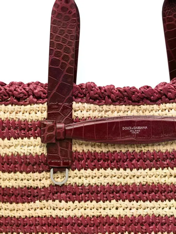 Dolce & Gabbana Striped Raffia Tote Bag