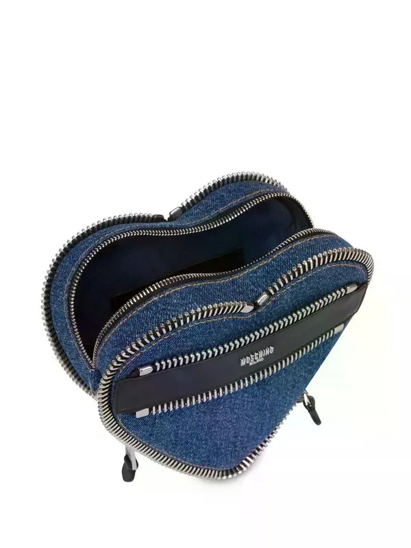 Moschino Heart-shaped Denim Crossbody Bag