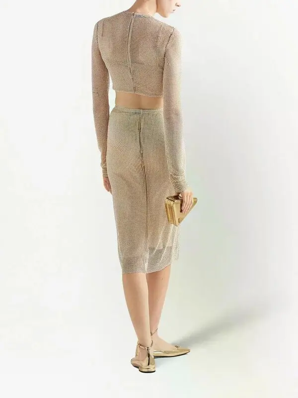 Prada Pearl-embellished Mesh Top