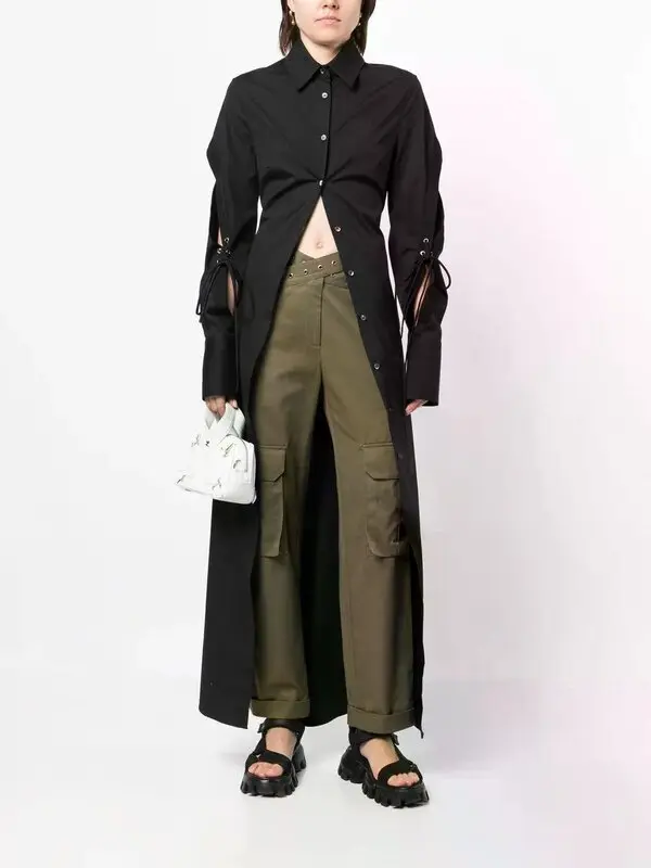 Monse Long Cotton Shirt With Cut-out Detailing
