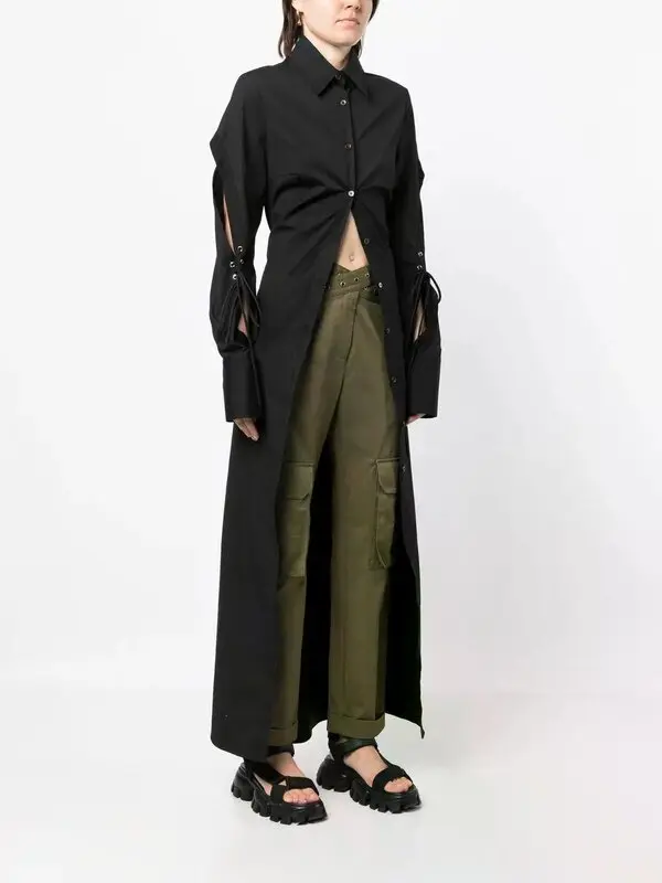 Monse Long Cotton Shirt With Cut-out Detailing
